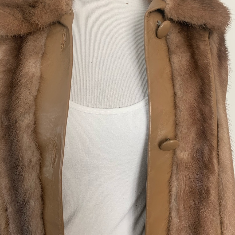 Douglas Furs Vintage Mink & Leather Coat -Small - Gem